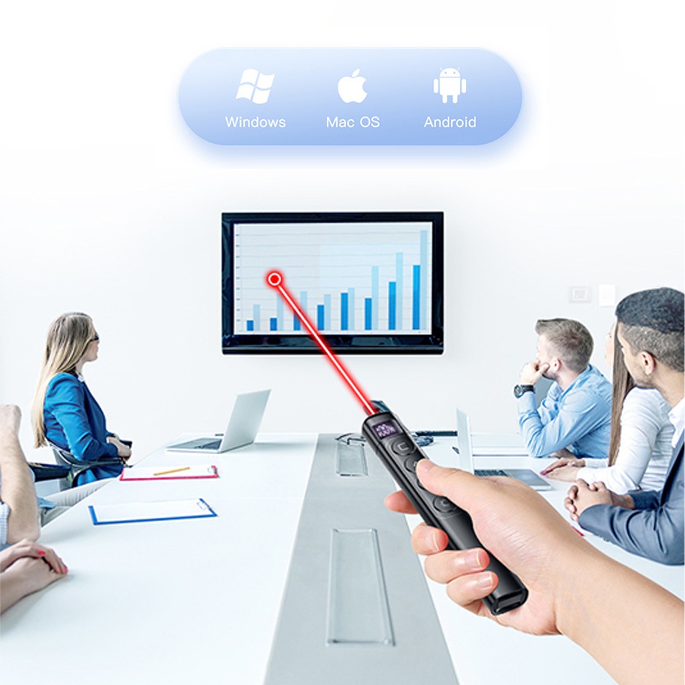 Jual NEW!!! Wireless Laser Pointer Presenter LED digital type-c Remote ...