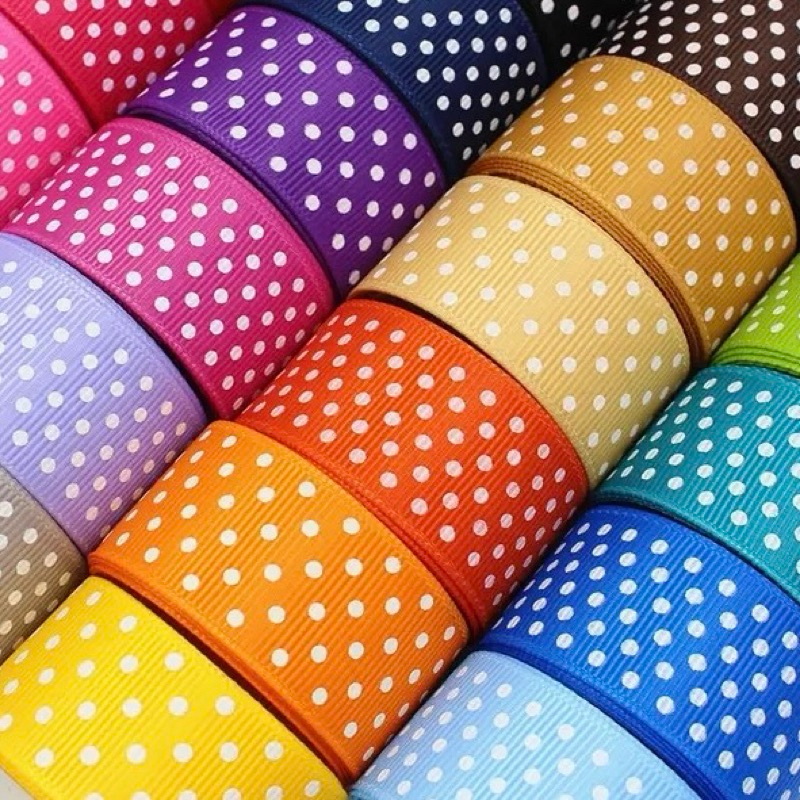 Jual Pita Polkadot Grosgrain Tebal 1.5inch per roll | Shopee Indonesia
