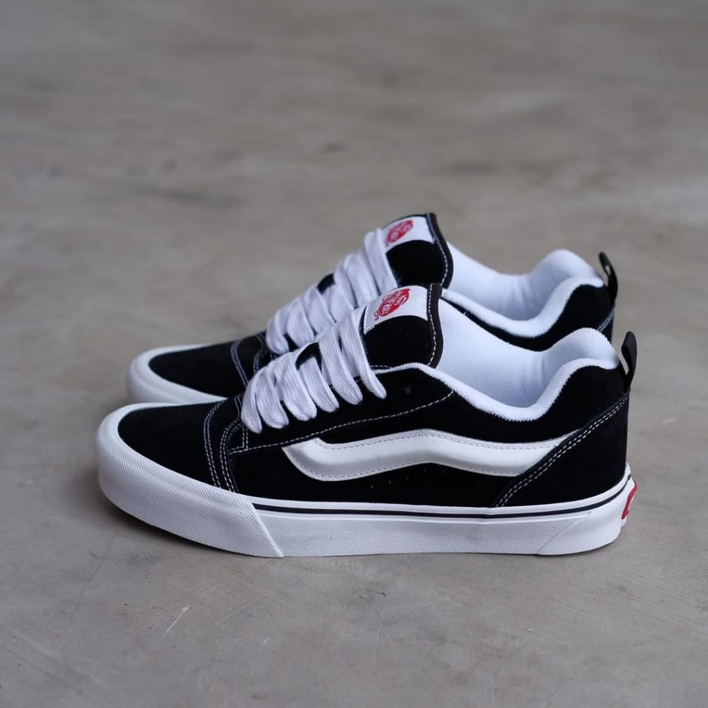 Jual Sepatu Sneakers KNU Skool Black White Kasual Knu Hitam Putih ...