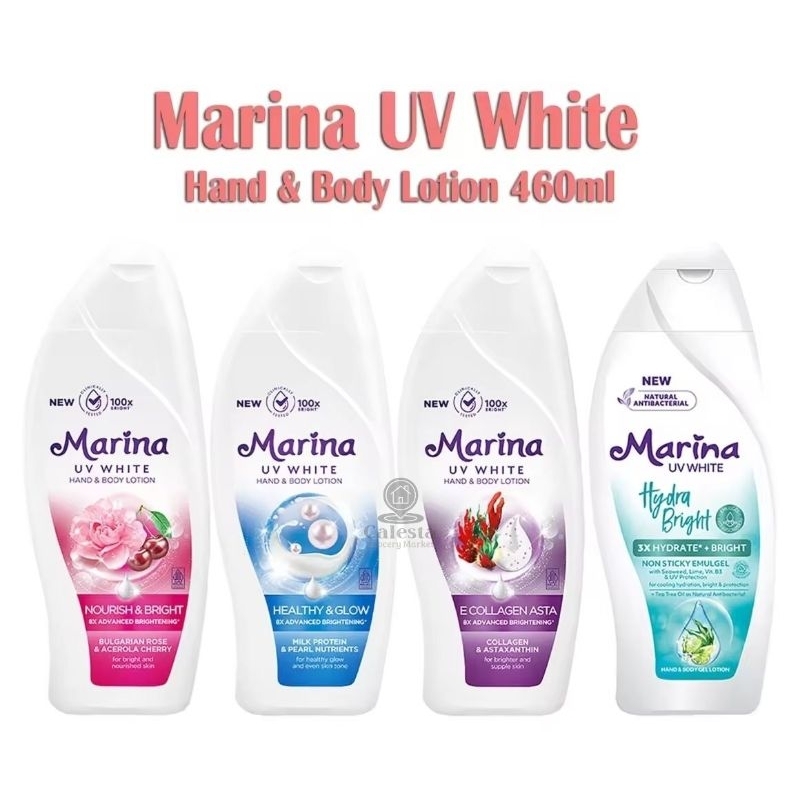 Jual Marina UV White Hand Body Lotion 460ml - Losion UV Protection Body ...