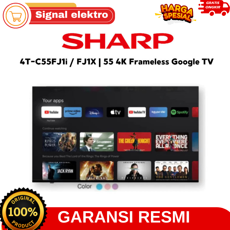 Jual SHARP 4T-C55FJ1X / 55FJ1X / 55FJ1 / C55Fj1 4k Google Tv 55 inch ...