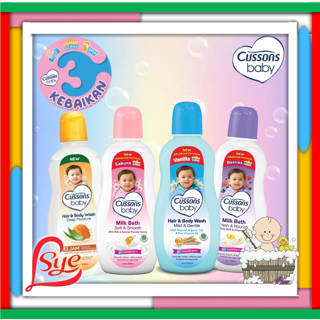 Jual Cussons Baby Milk Bath & Cussons Hair & Body Wash 2In1 100Ml+100ml ...