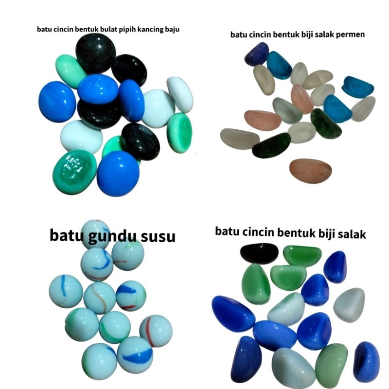 Jual batu cincin bentuk bulat pipih biji salak gundu isi 200 gr ...