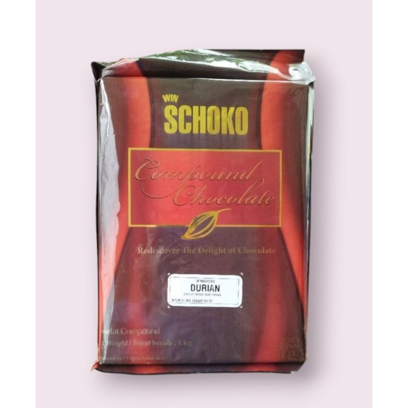Jual Schoko Dark Compound Chocolate Block Rasa Durian Kemasan 1 kg ...