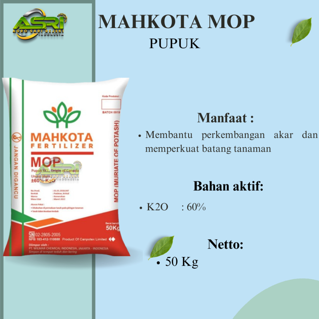 Jual Pupuk KCL MOP Mahkota Kemasan 50 kg | Shopee Indonesia