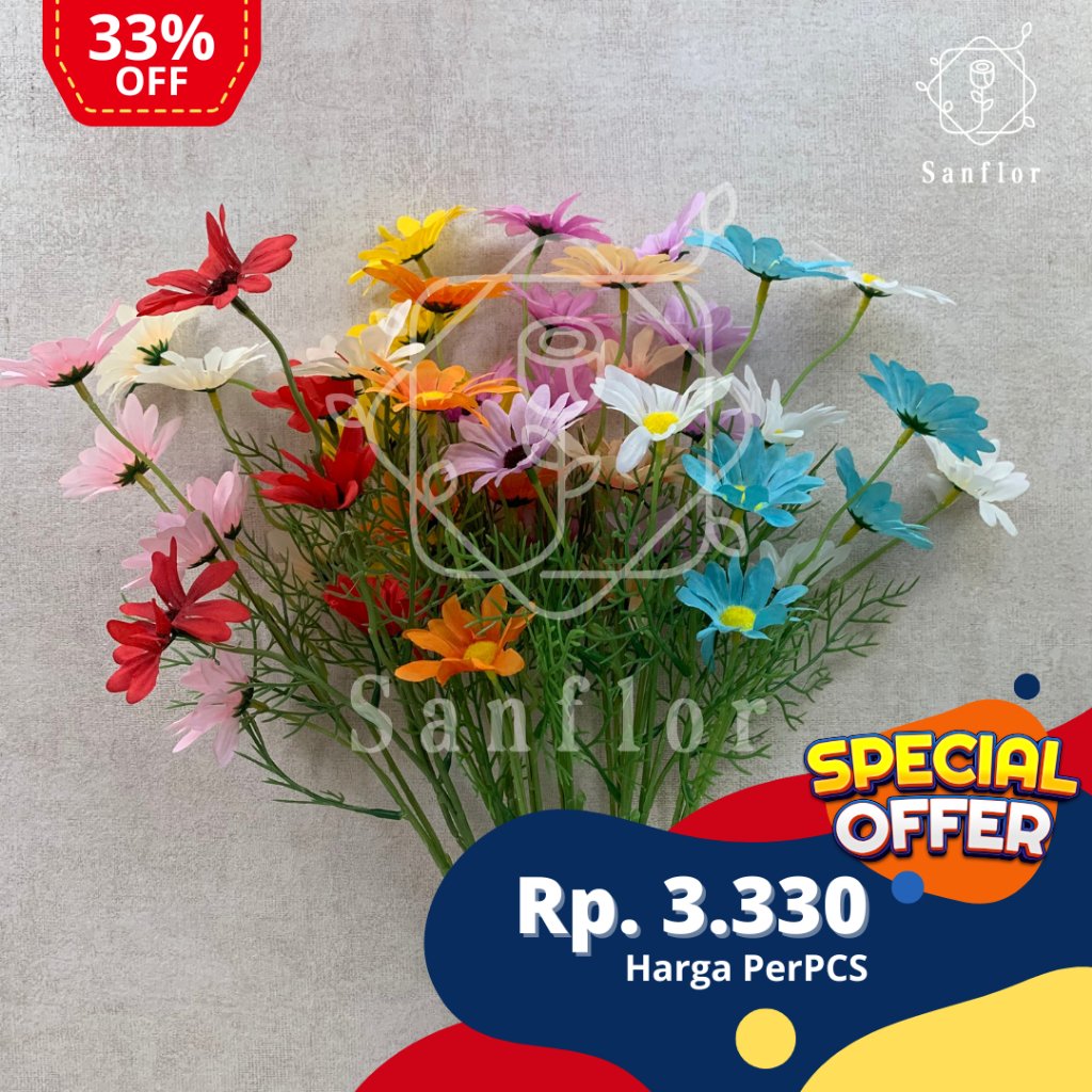 Jual BUNGA ASTER K5/ TANAMAN HIAS ARTIFICIAL 5 TANGKAI/ HIASAN ...