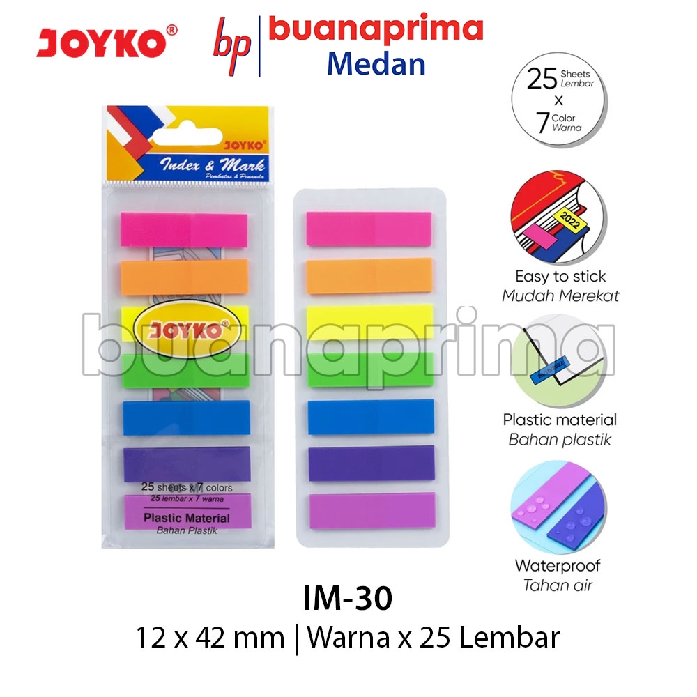Jual Sticky Notes JOYKO IM-30 PLASTIK Penanda Index Post Memo Stick It ...