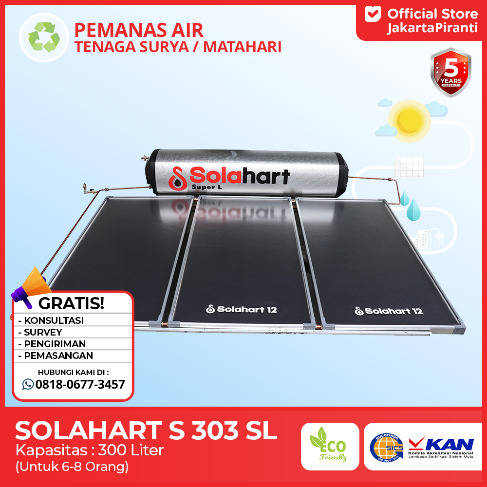 Jual Pemanas Air Tenaga Surya Solahart Solar Water Heater 303 SL - 300 ...