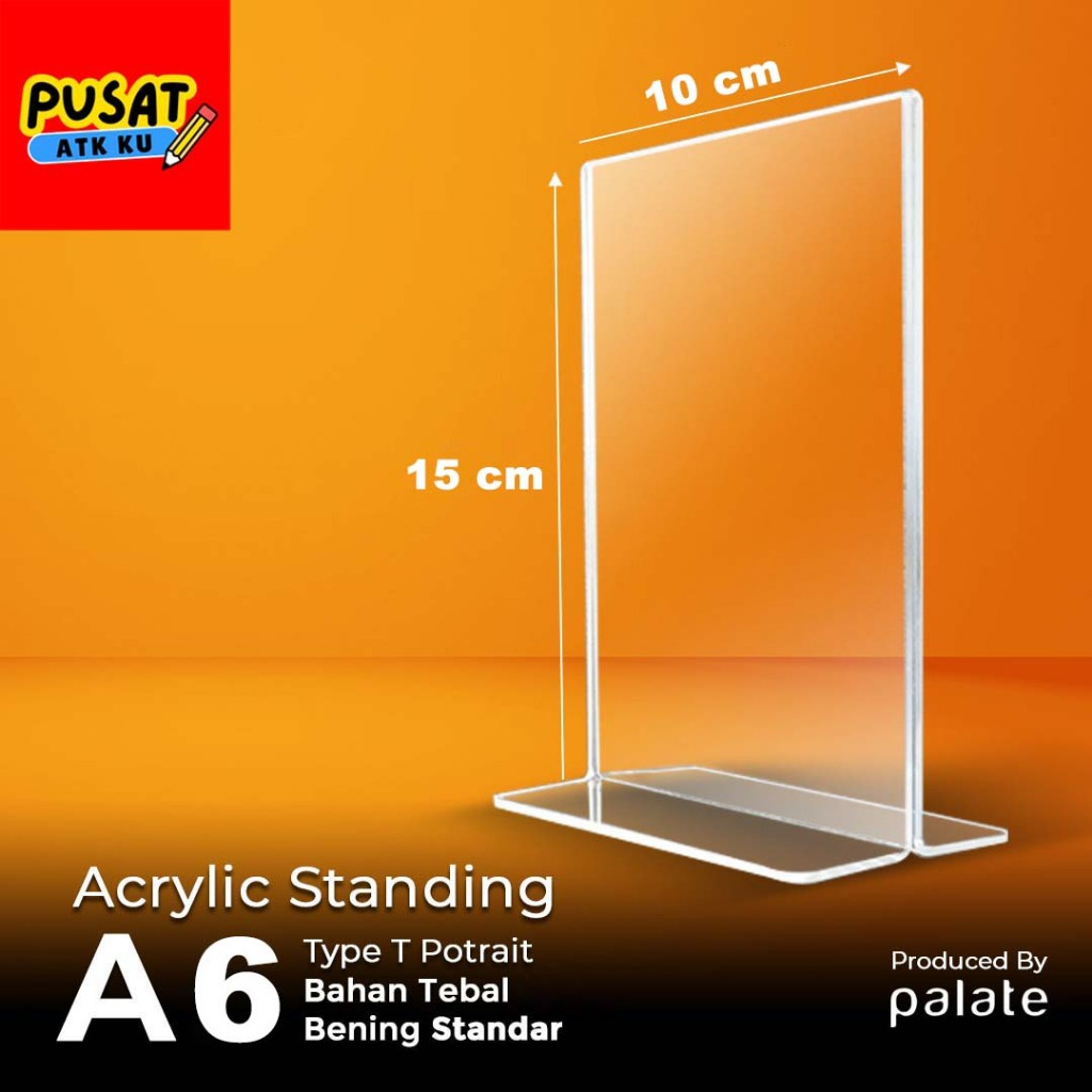Jual Display Akrilik A6 Tebal / Tempat brosur Akrilik ukuran A6 / Tent ...