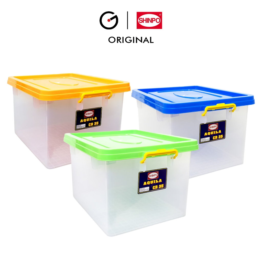 Jual SHINPO Aquila Container Box Plastik with Lock Klip Pengunci 35 L ...