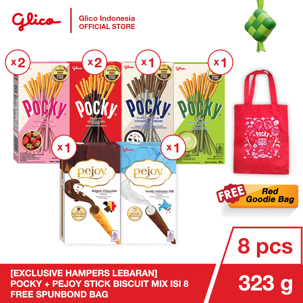 Jual [EXCLUSIVE HAMPERS LEBARAN] GLICO Pocky + Pejoy Stick Biscuit Mix isi 8 FREE Exclusive ...
