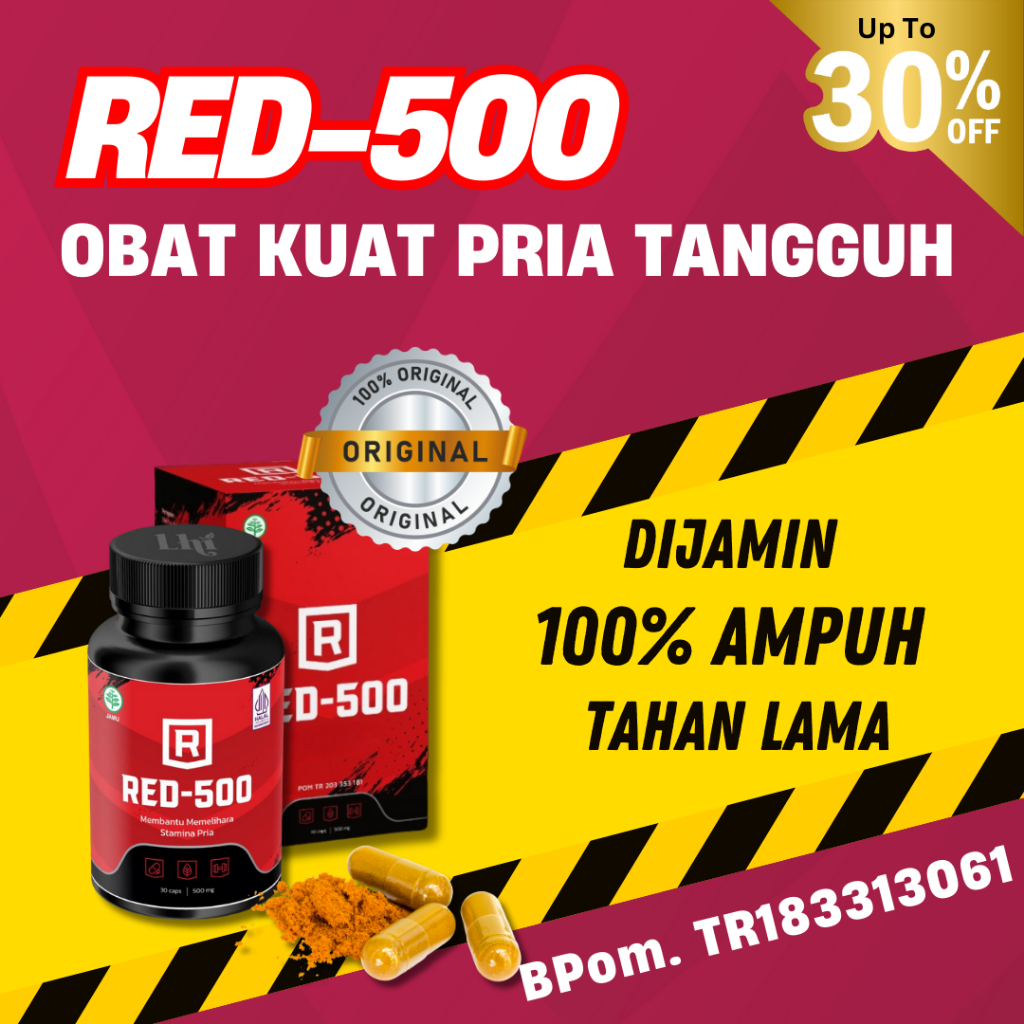 Jual RED-500 Obat Kuat Herbal Original Tahan Lama Isi 30 Kapsul Halal ...
