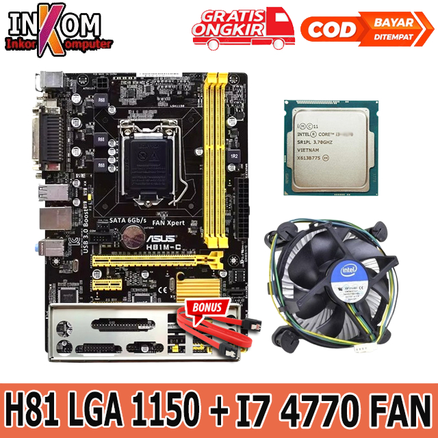 Jual Paket Mobo H81 Plus Processor I7 4770 LGA 1150 DDR3 | Shopee Indonesia