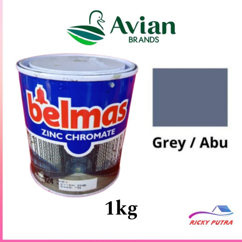 Jual Cat Dasar meni Besi Belmas Warna Abu Ukuran 1kg Zinc Chromate Anti ...