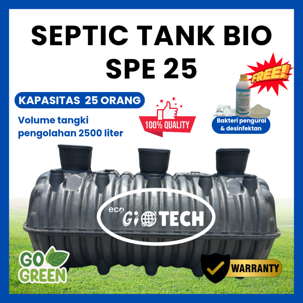 Jual Septic Tank Bio SPE 25 HDPE Kapasitas 25 Orang Volume Tangki 2500 ...