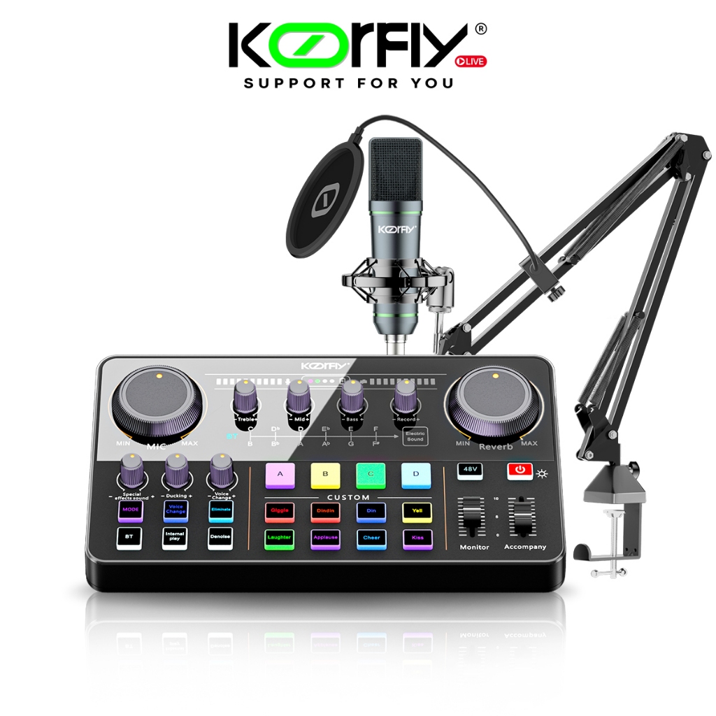 Jual Koorfly Soundcard Kf04 Kit perlengkapan audio eksternal U87pro mikrofon mixer nyanyian ...