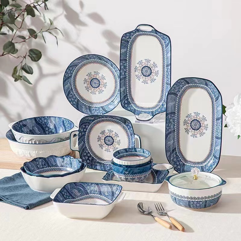 Jual ASHOME Piring dan mangkuk set keramik vietnam series elegant mewah ...