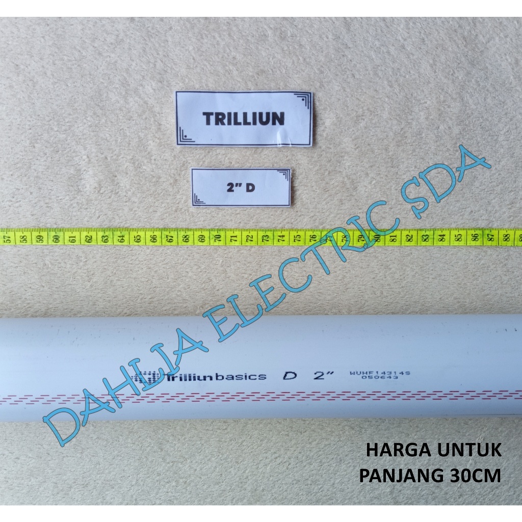 Jual PIPA PVC 2" D PANJANG 30CM TRILLIUN | Shopee Indonesia