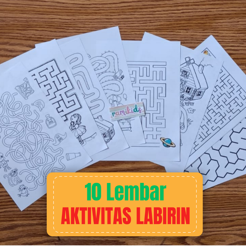 Jual Worksheet Anak Maze Labirin 10 Lembar Kerja Aktivitas Anak PAUD ...