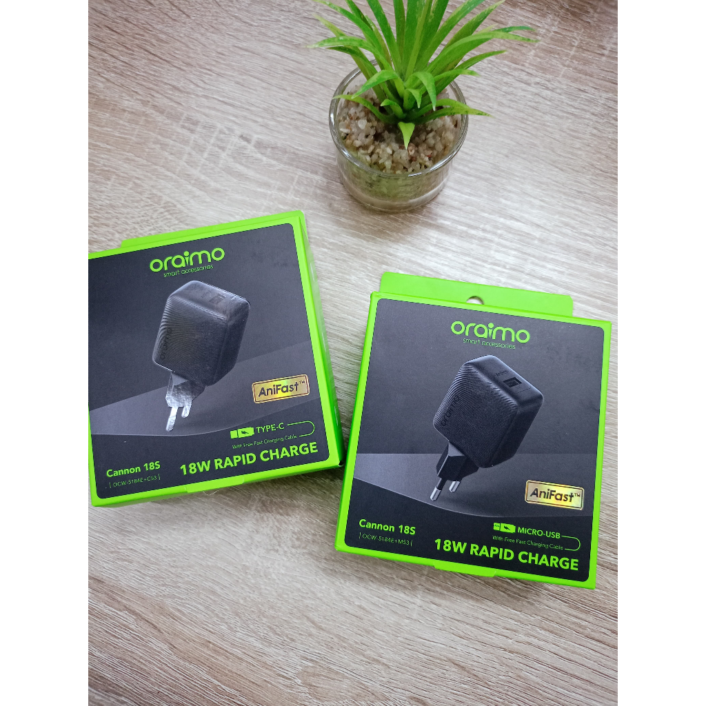 Jual ORAIMO Charger Set Free Kabel Data OCW 5184E Cannon 18s | Set ...