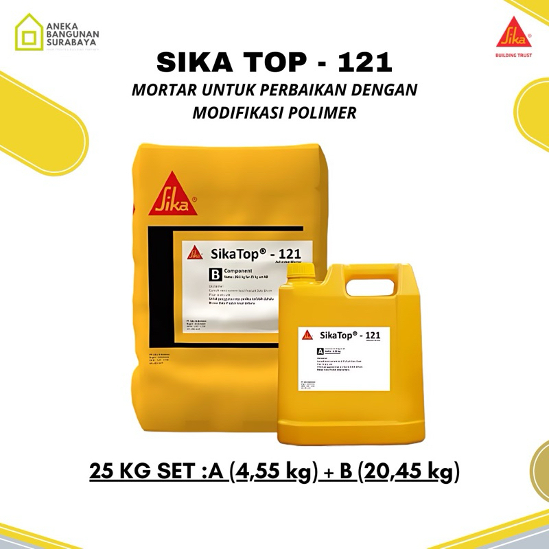 Jual Sikatop 121 Mortar set 25kg 2 komponen Semen Render perbaikan ...