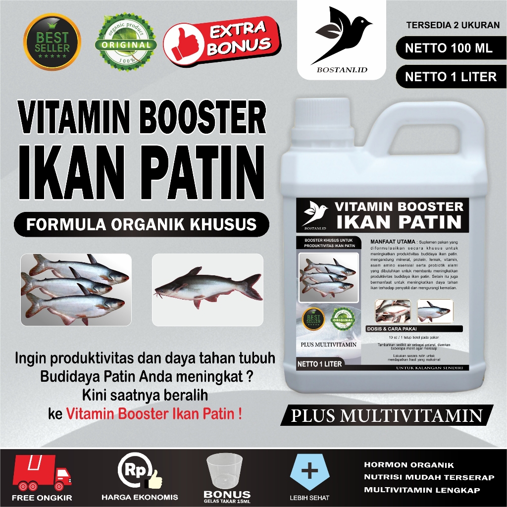 Jual SUPLEMEN IKAN PATIN / VITAMIN IKAN PATIN CEPAT BESAR / NUTRISI MULTIVITAMIN IKAN PATIN ...