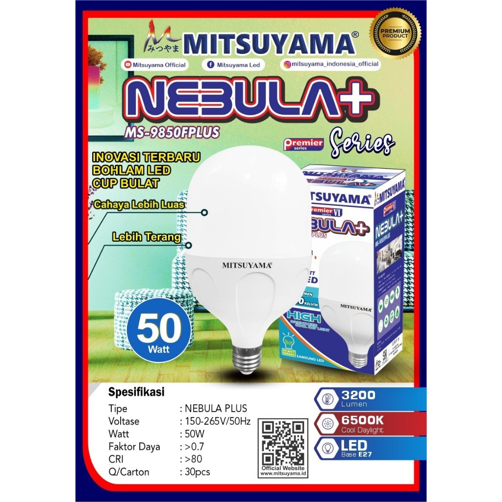 Jual LAMPU LED 60 WATT BOHLAM MITSUYAMA NEBULA PLUS BOHLAM 60 W | Shopee Indonesia
