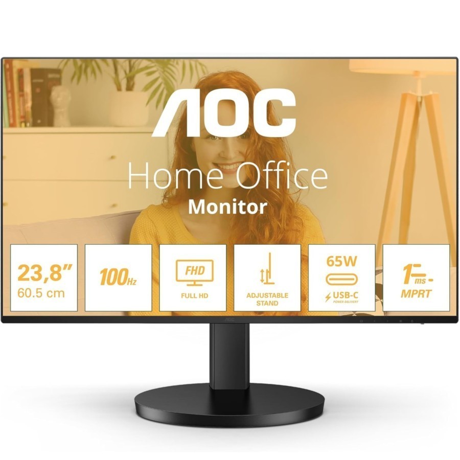 Jual Monitor LED AOC 24B3CA2 24 inch FHD IPS 100Hz 1ms TYPE C HOME ...