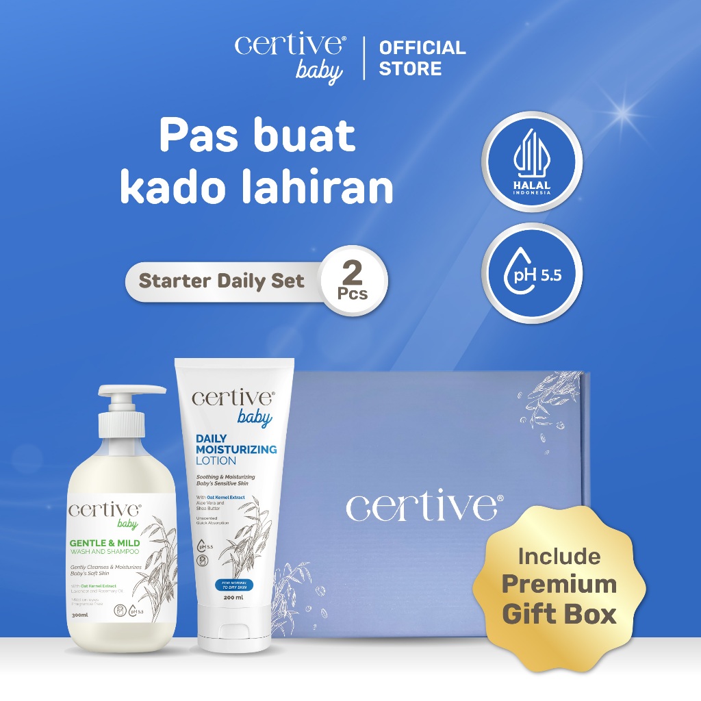 Jual Starter Daily Set (Daily Moisturizing Lotion 200ml + Certive Baby ...
