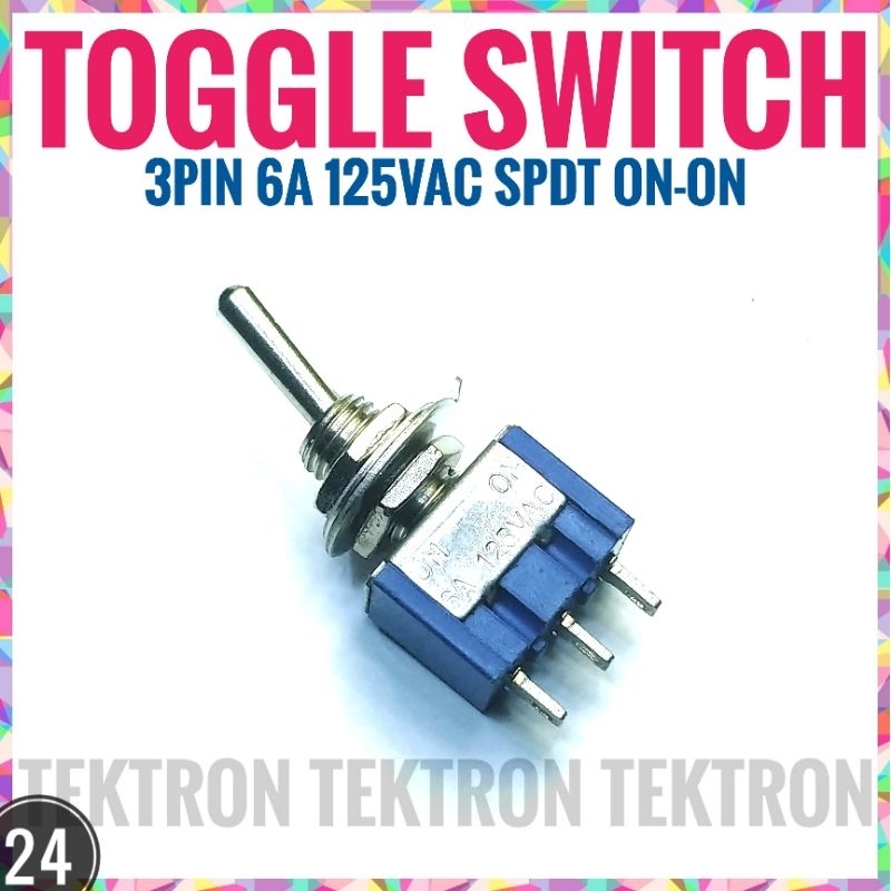 Jual TOGGLE SWITCH 3pin ON ON 2 posisi 3p 3 pin 6A 125VAC Saklar MTS102 MTS 102 | Shopee Indonesia