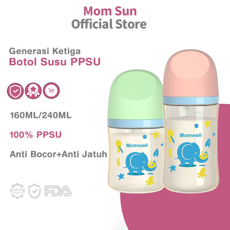 Jual Mom Sun Botol Susu PPSU 160ml 2400ml Botol Minum Bayi BPA Free Botol Bayi Newborn BPS06 ...