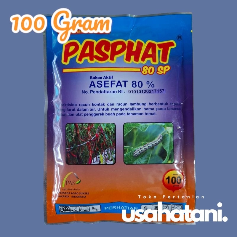 Jual PASPHAT 80SP 100 Gram Insektisida Asefat Hama Ulat Grayak, Kutu ...
