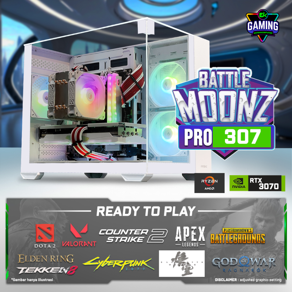 Jual PC Rakitan EK Gaming BattleMoonz PRO 307 WHITE - Ryzen 5 RTX 3070 ...