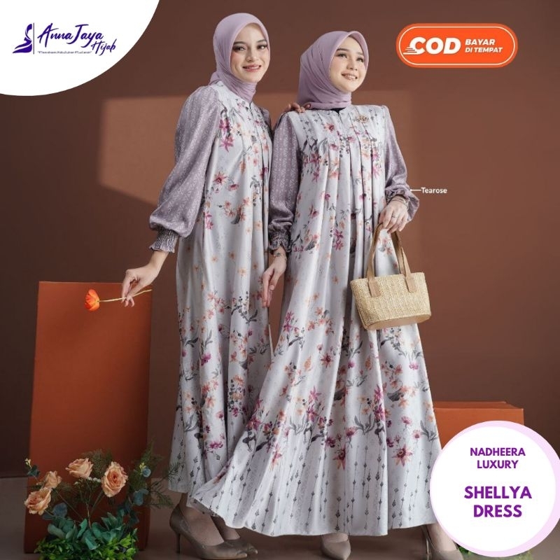 Jual Nadheera Luxury Shellya Midi Dress Romaria Premium Size M - L ...