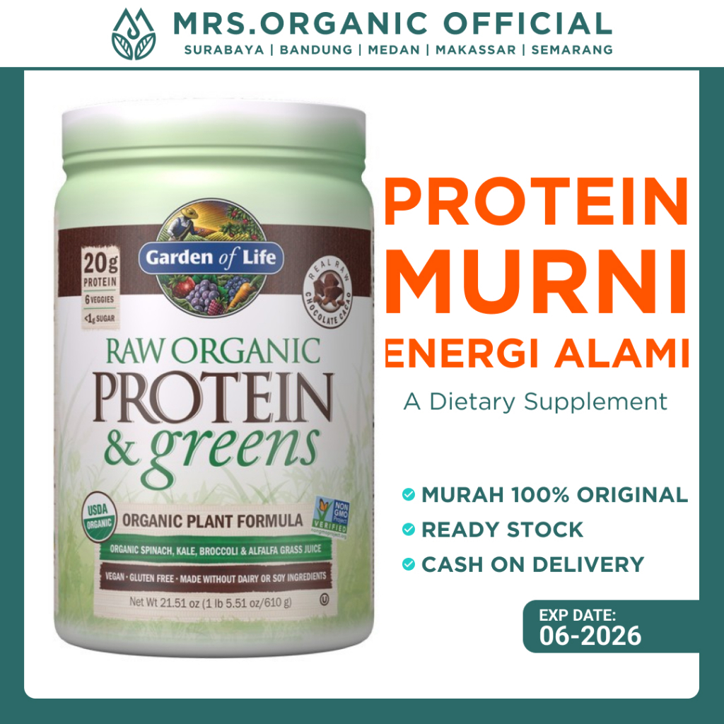 Jual Suplemen Vitamin Garden of Life Raw Organic Protein Greens ...
