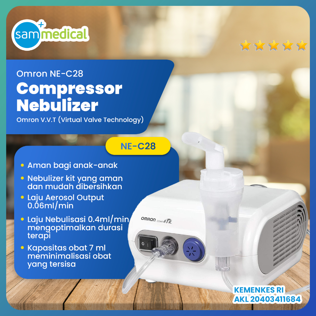 Jual OMRON NE C28 Nebulizer Compressor /Alat Uap / NEC28 / Perawatan Pernafasan / Nebuliser ...