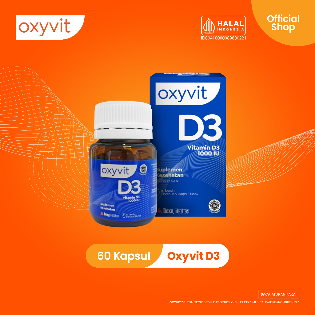 Jual Oxyvit D3 1000 iU (Box/60 Softgel) | Shopee Indonesia