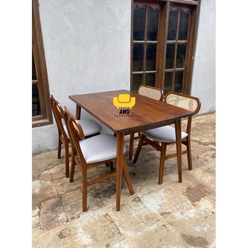 Jual Set Meja Makan Rotan Minimalis, Set Meja Makan Ropan Rotan, Set Kursi Cafe dan Resto ...