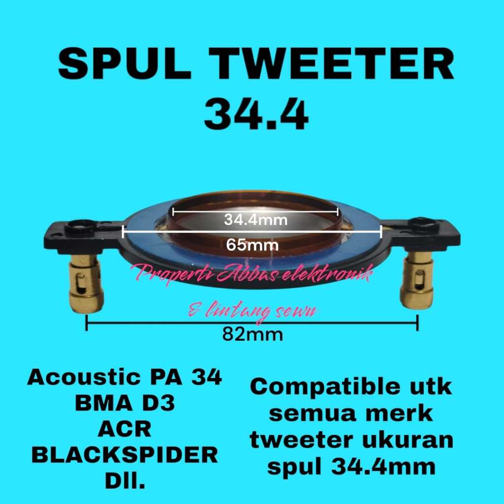 Jual spul spool sepul spol coil driver tweeter twiter twitter recone kit 34.4 34,4 344 acoustic ...