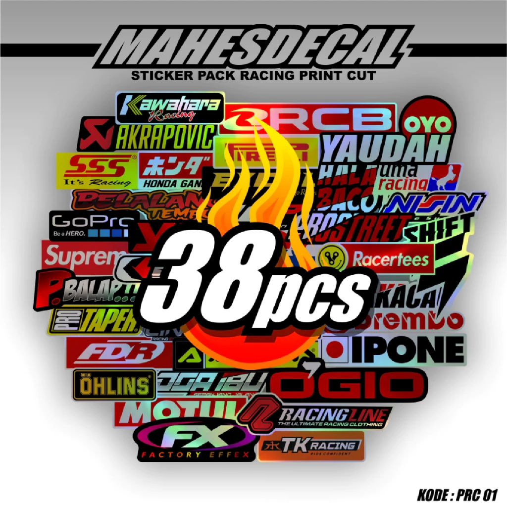 Jual Sticker Racing Hologram Sticker pack Sticker Sponsor Racing ...