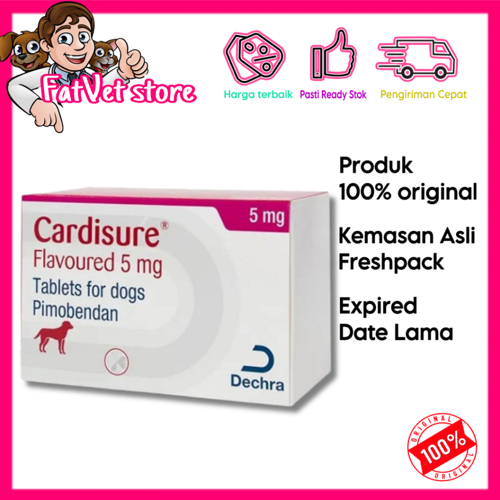 Jual Cardisure pimobendan 5mg suplemen jantung anjing per strip 10 ...