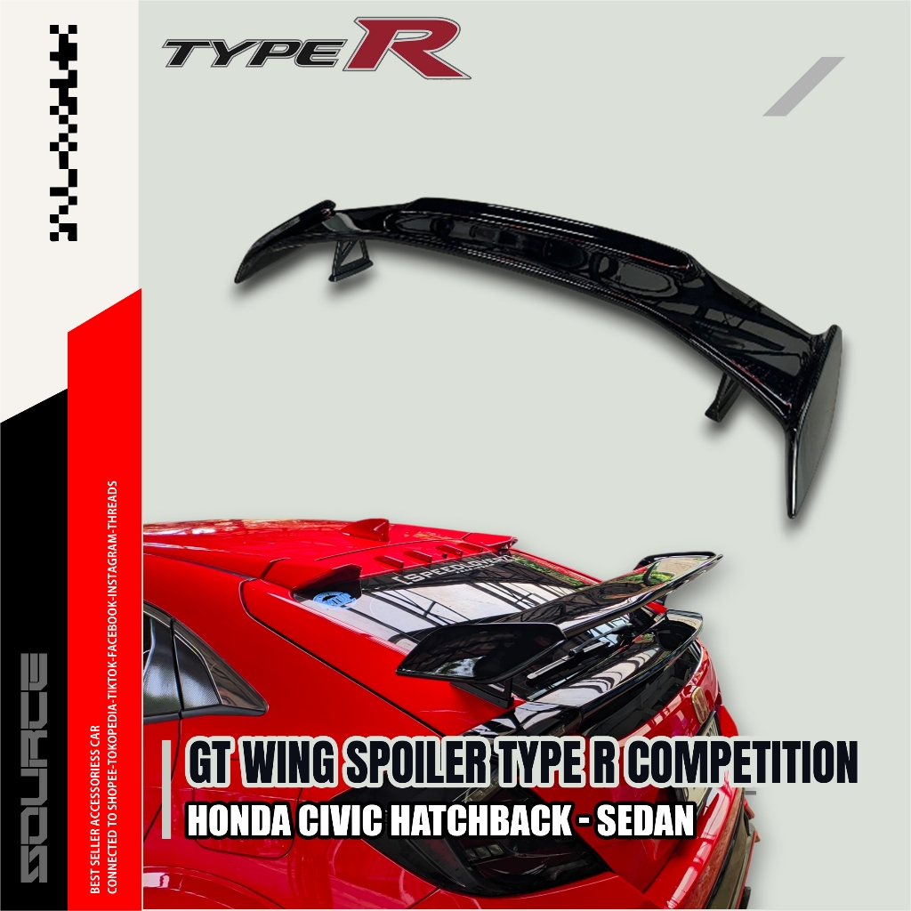 Jual REAR WING SPOILER TYPE R FL5 COMPETITION FOR HONDA CIVIC HATCHBACK ...
