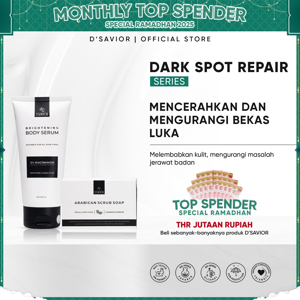 Jual D'SAVIOR Dark Spot Repair | Body Serum 150ml Arabican Soap ...