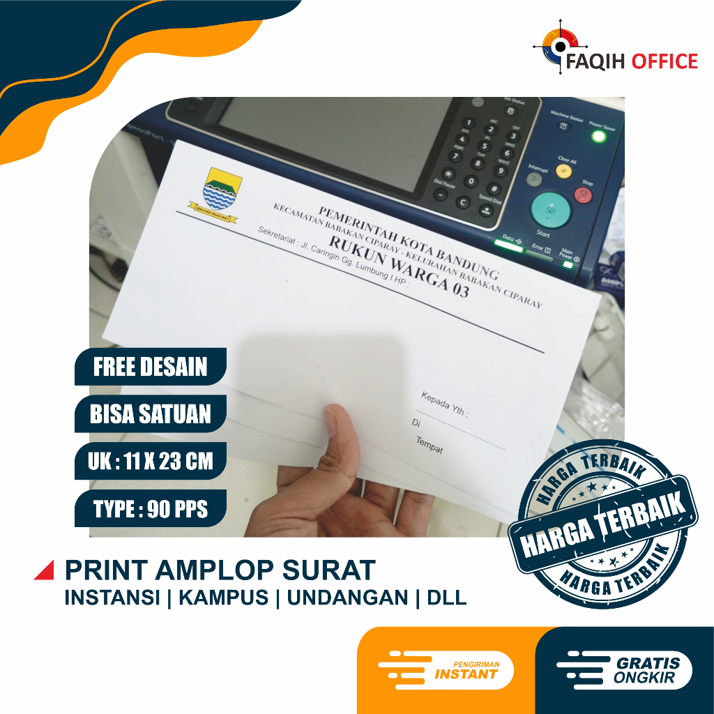 Jual Print Amplop Surat Instansi Custom Desain Bisa Satuan | Shopee ...