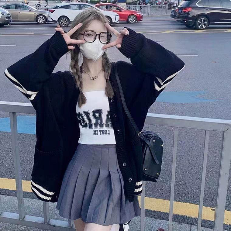 Jual YIU YIU Rajut - Outfit Kuliah Cardigan Rajut Wanita Casual Sweater ...