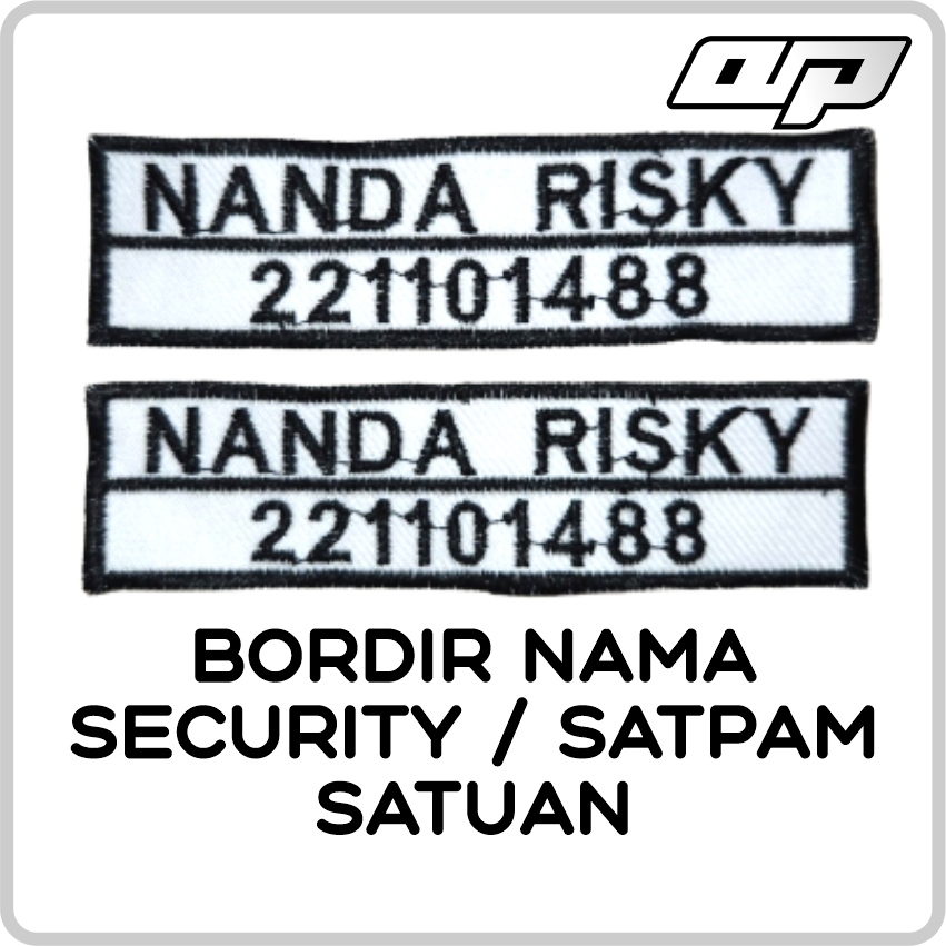 Jual Bordir nama satpam - Bet satpam Badge nama satpam | Shopee Indonesia