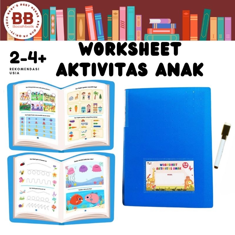 Jual Buku Worksheet 2-4 tahun Aktivitas Anak Hello Zebra Buku Aktivitas ...