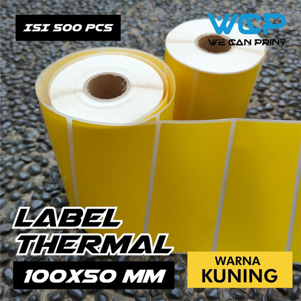 Jual Label Thermal Kuning 100x50 Kertas Sticker Barcode Yellow 100 x 50 mm isi 500 PCS | Shopee ...