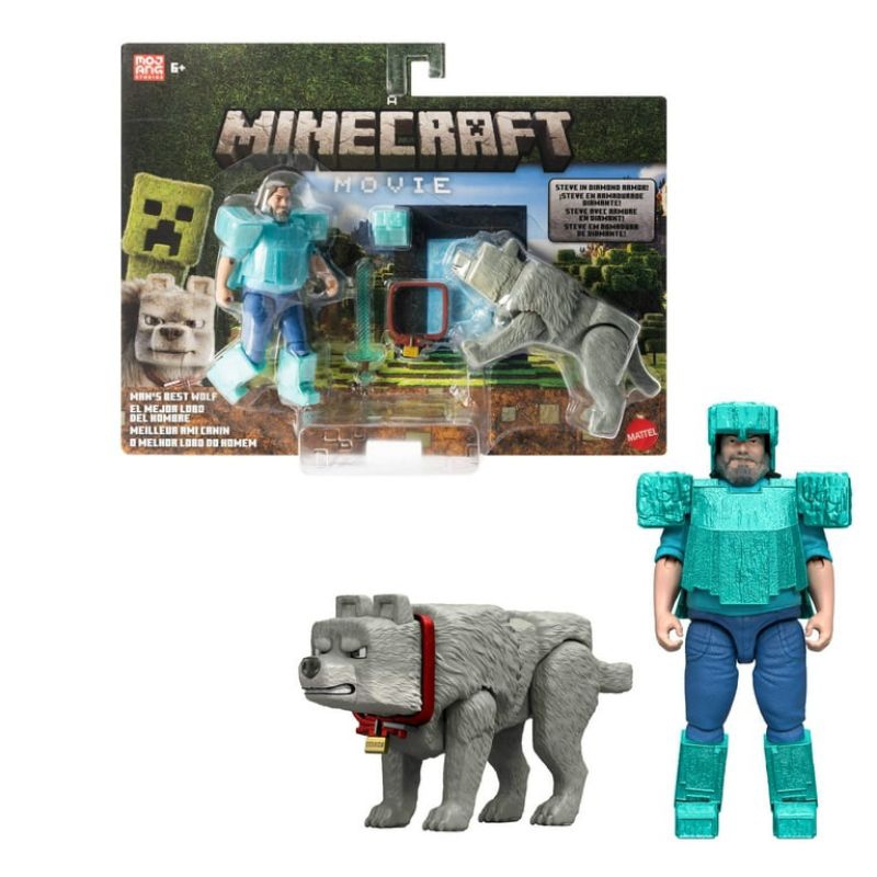 Jual Minecraft the movie man's best wolf pack with 2 figure and ...