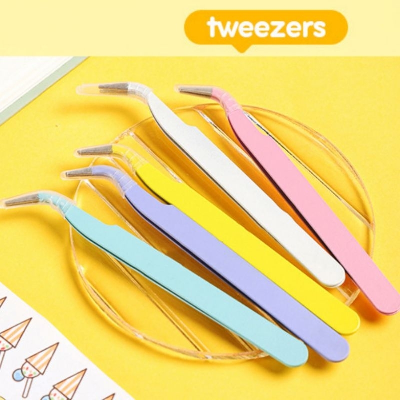 Jual Craft Tweezer Color Pinset Bengkok Penjepit Presisi Sticker ...